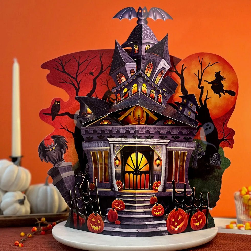 Spooky Haunted House Pop-Up Halloween Greeting Card