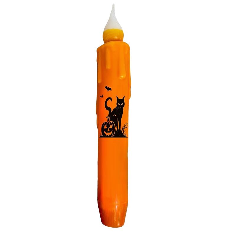 Black Cat Battery Operated Halloween Taper Candle – Marmalade Mercantile