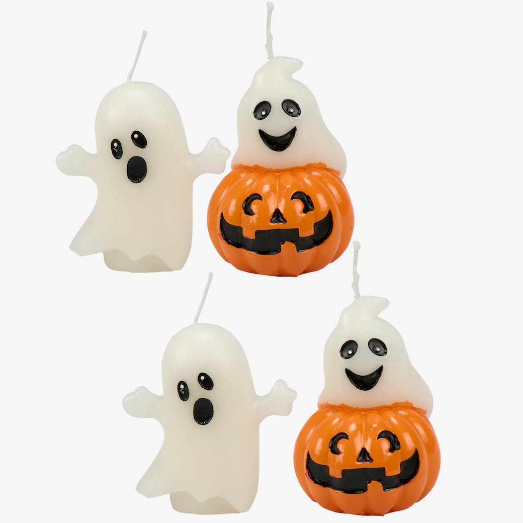 Boxed Set of Four Halloween Ghost Candles