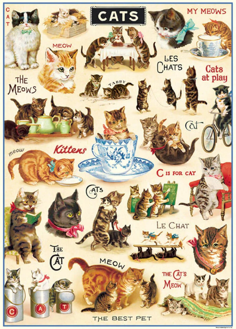 Cats - The Best Pet! Vintage-Style Art Poster + Hanging Kit
