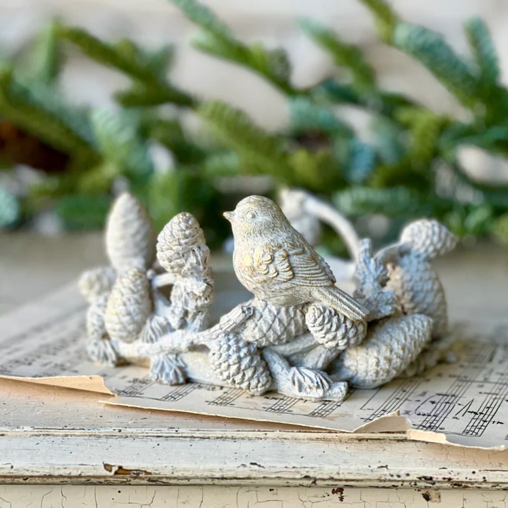 Feathered Woods Cast Resin Woodland Centerpiece
