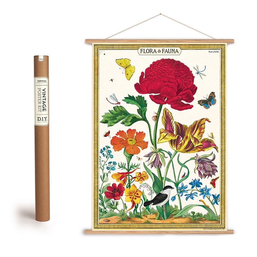 Flora & Fauna Art Poster + Hanging Kit