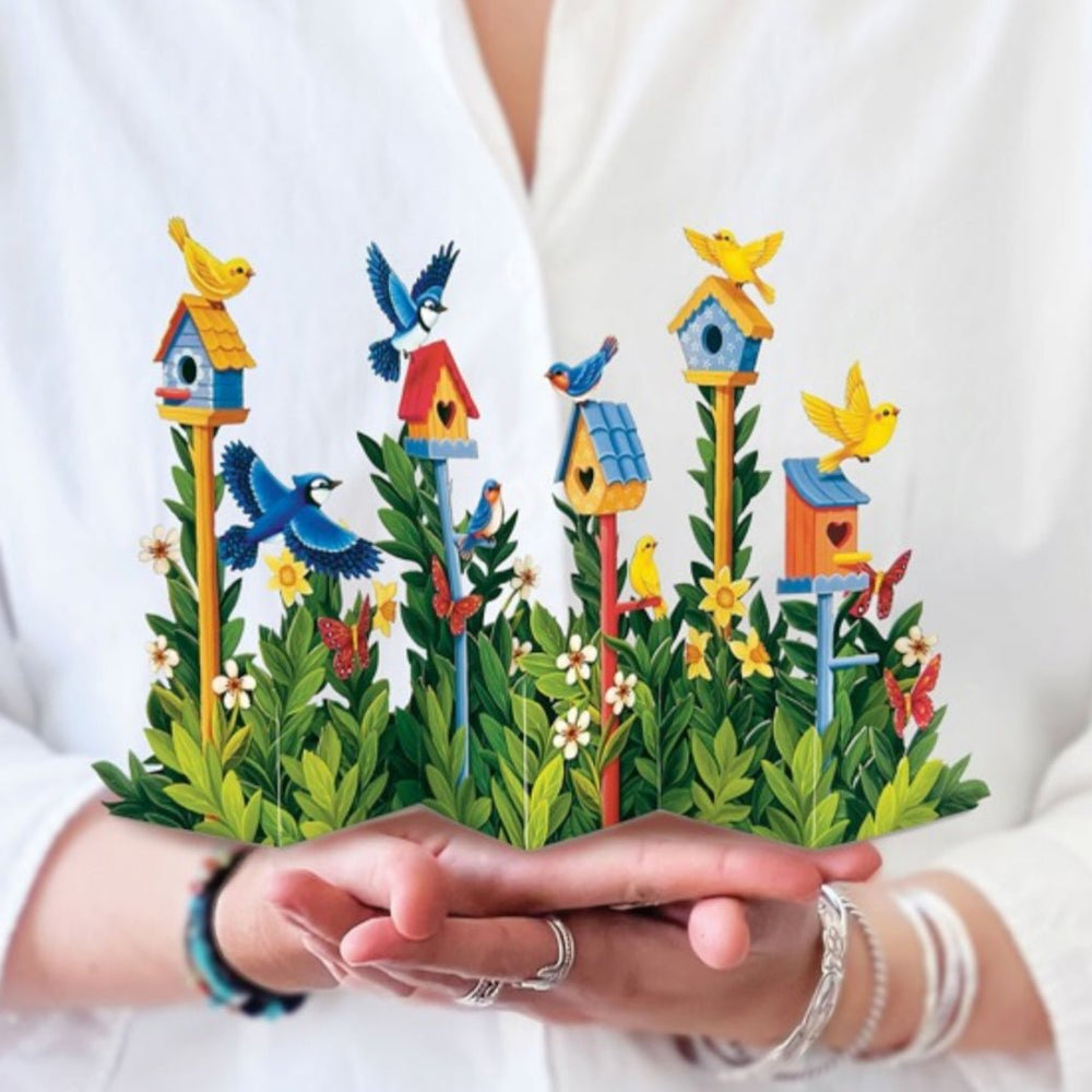 Mini Birdhouse Garden Greeting Card