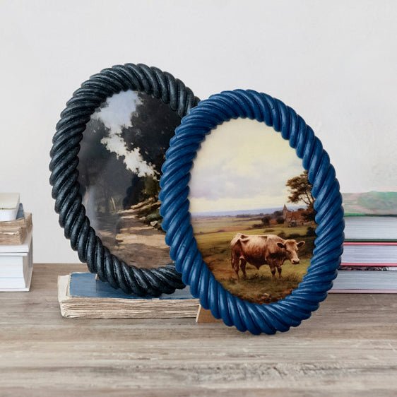 Oval Resin Twisted Frame CHOICE of Color - Holds 5x7" Photo