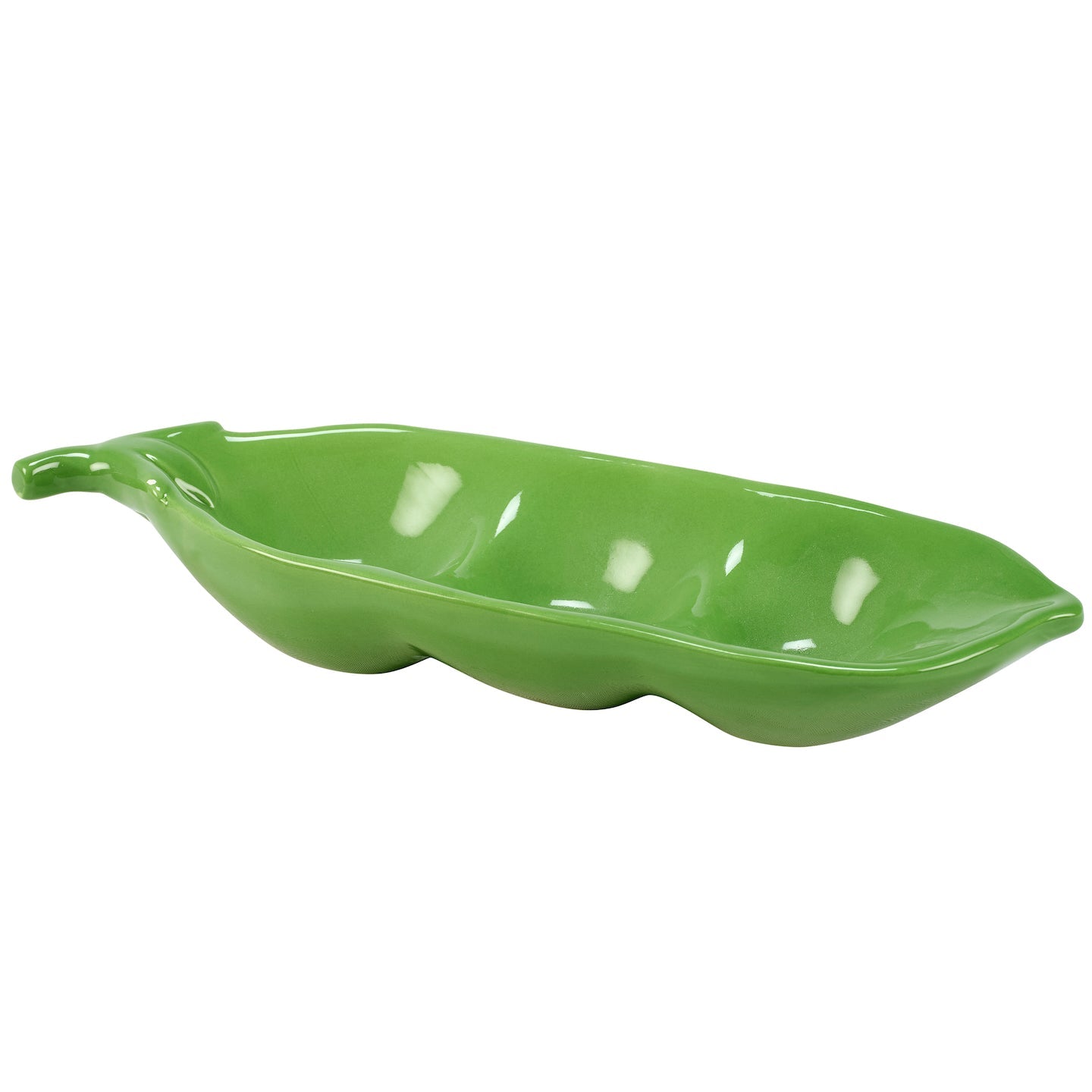 Pea Pod Ceramic Tidbit Tray