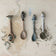 Set of Four Stoneware Spoons w Mushroom Handles