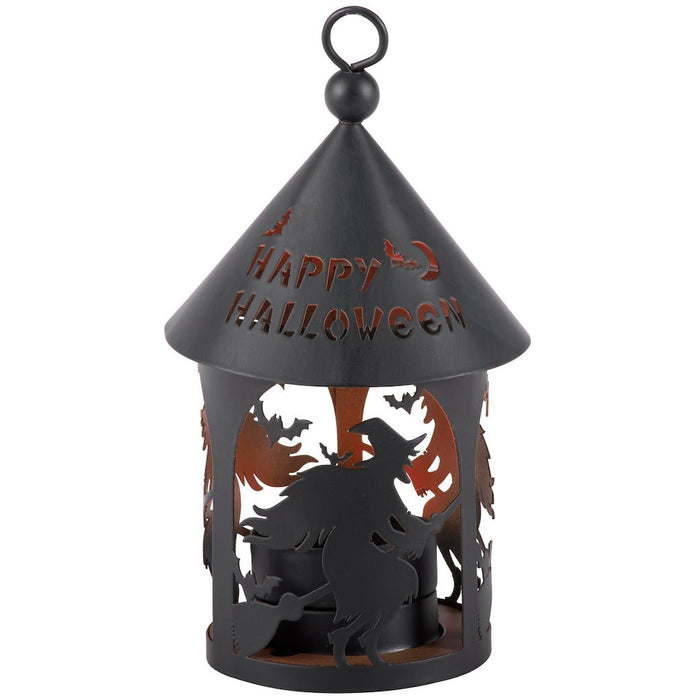 Vintage-Style Metal Flying Witches Halloween Tealight Lantern