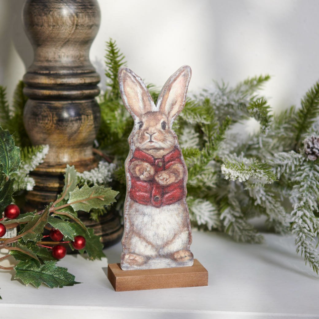 Winter Bunny Stand-Up Figure
