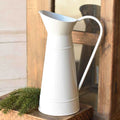 11” Decorative Vintage-Style Metal Parisian Pitcher