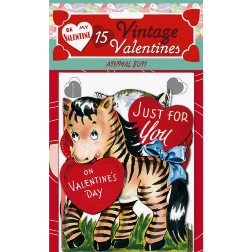 15 Assorted Animal Fun Vintage Die Cut Reproduction Valentines