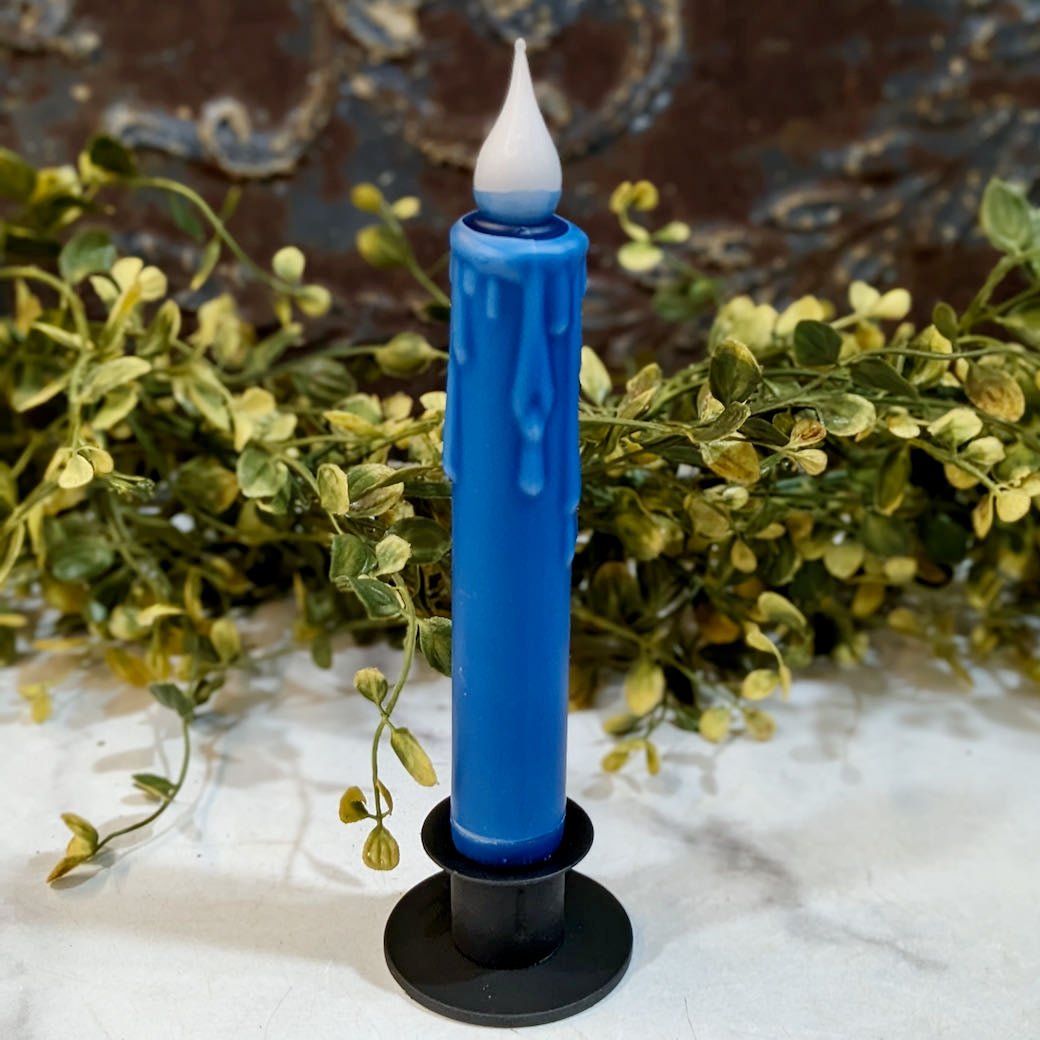 Battery Operated LED Battery Taper Royal Blue