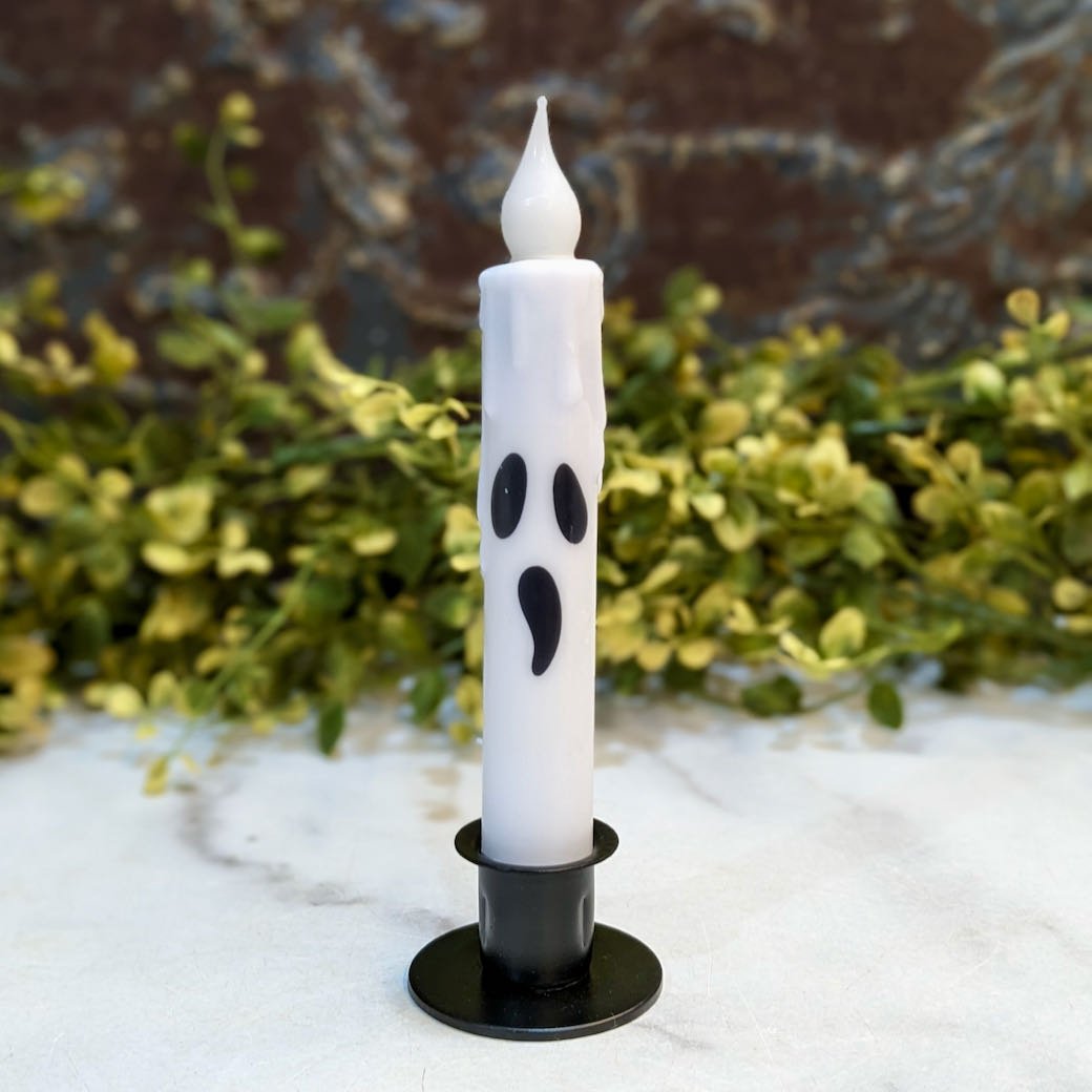 Battery Operated LED Halloween Ghost Taper Candle