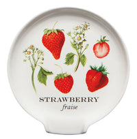 Ceramic Spoon Rest Vintage Strawberry Pattern
