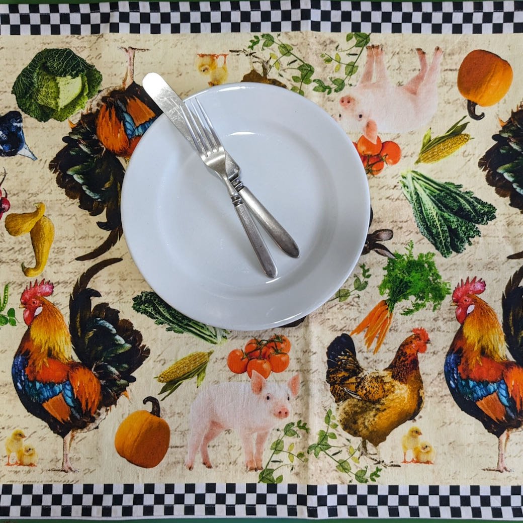 Farm Market 100% Cotton Canvas Table Runner